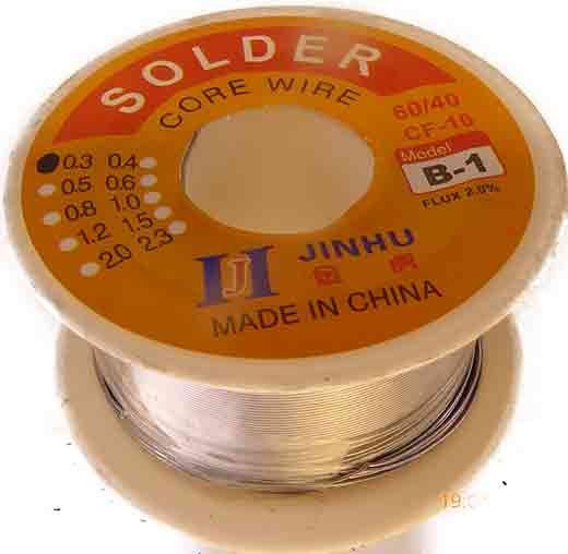 Loddetin 55 g. 0,3 mm. med flus Smeltepunkt ca.185 -200 grader ...